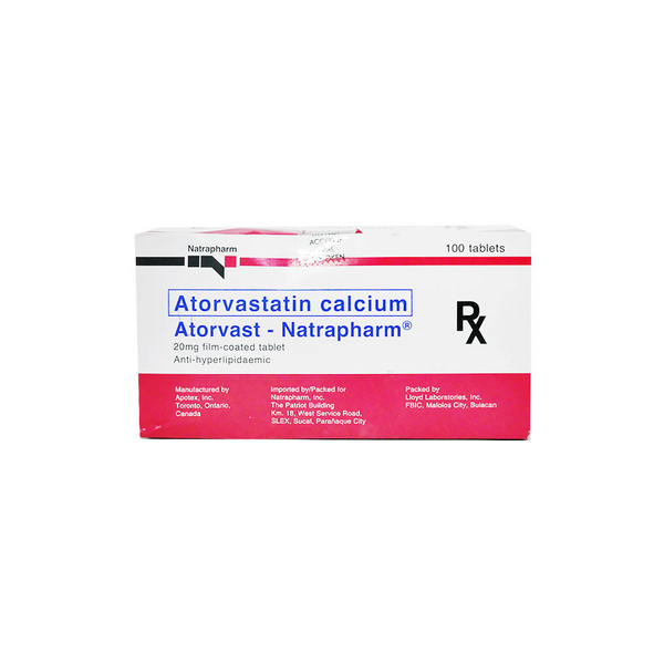 ATORVAST-NATRAPHARM Atorvastatin Calcium 20mg Film-Coated Tablet 1's ...